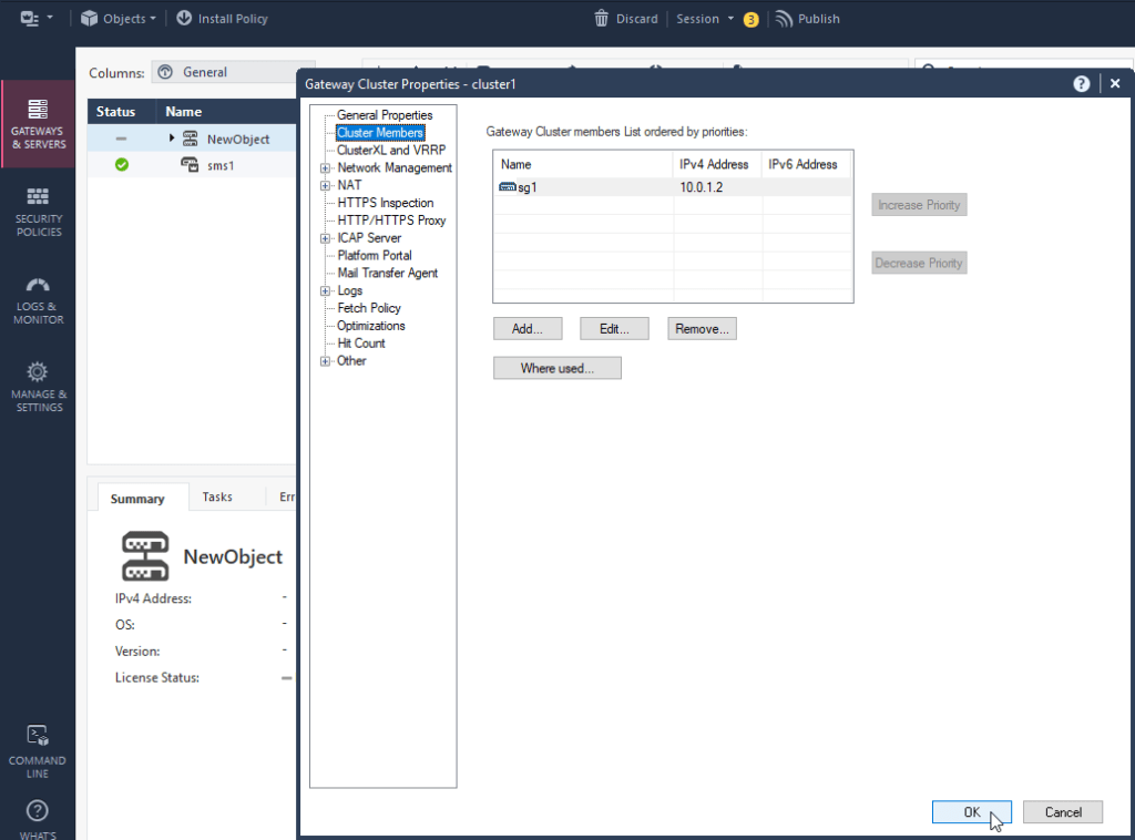 Check Point R81 Firewall HA Cluster configuration with existing ...